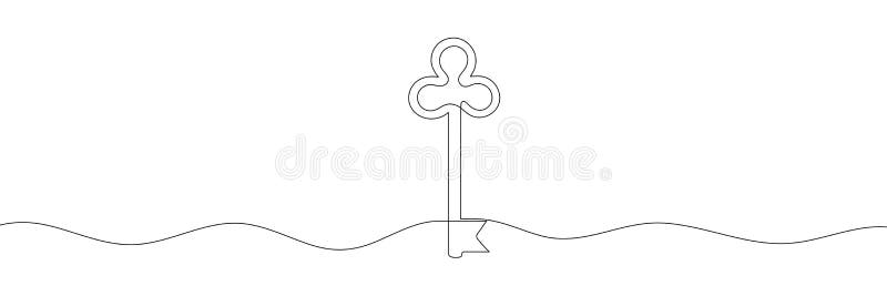 Key Continuous Drawing in One Line. Key Home Continuous Line Stock ...