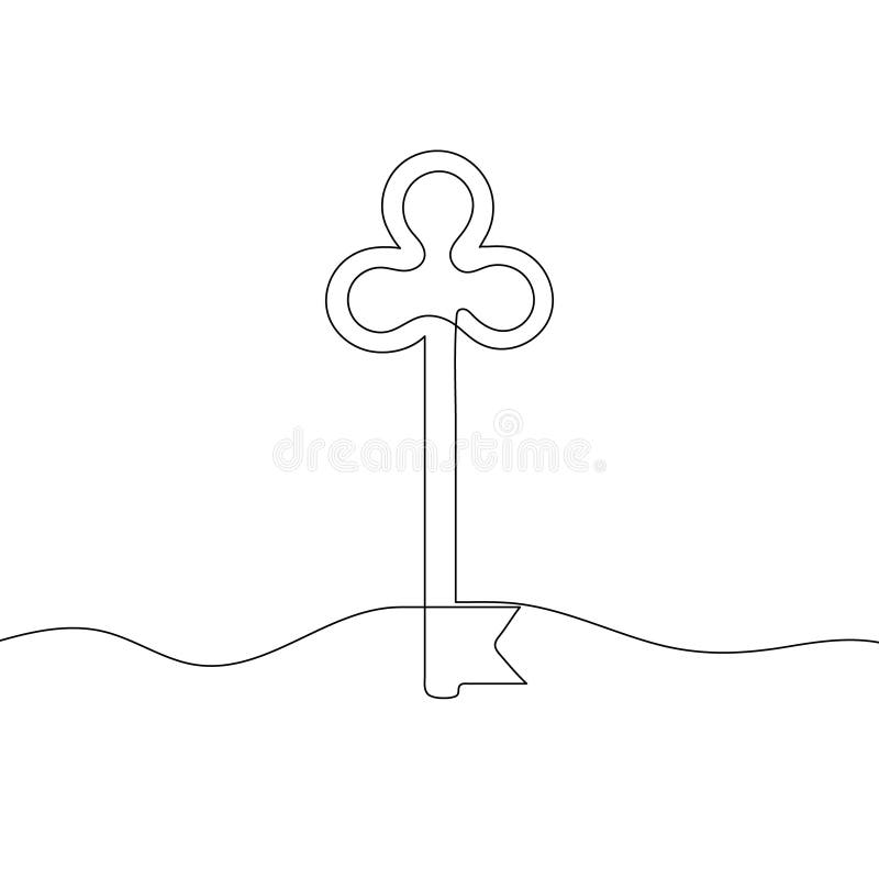 Key Continuous Drawing in One Line. Key Home Continuous Line Stock ...