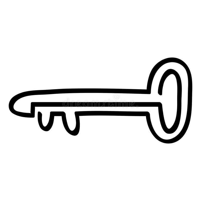 Key, Continuous Line Art, Simple Vector Hand Draw Sketch Stock Vector ...
