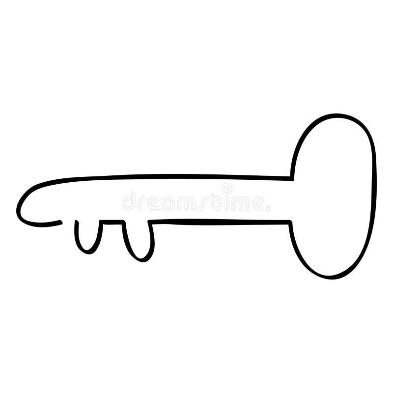 Key, Continuous Line Art, Simple Vector Hand Draw Sketch Stock Vector ...