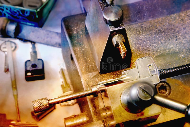 Key Copying Machine with Key Stock Photo - Image of equipment, factory ...