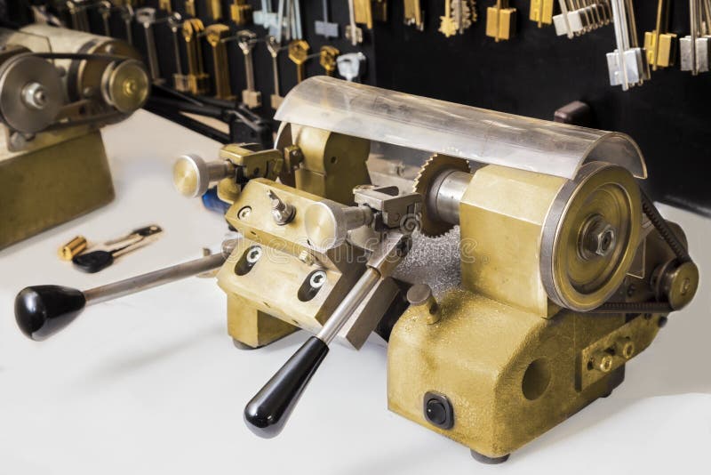 Old Manual Key Duplicating Machine Stock Photo - Image of lock ...