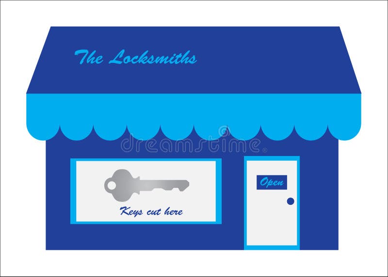 Key Cutting Locksmiths Store Logo Stock Illustration - Illustration of ...