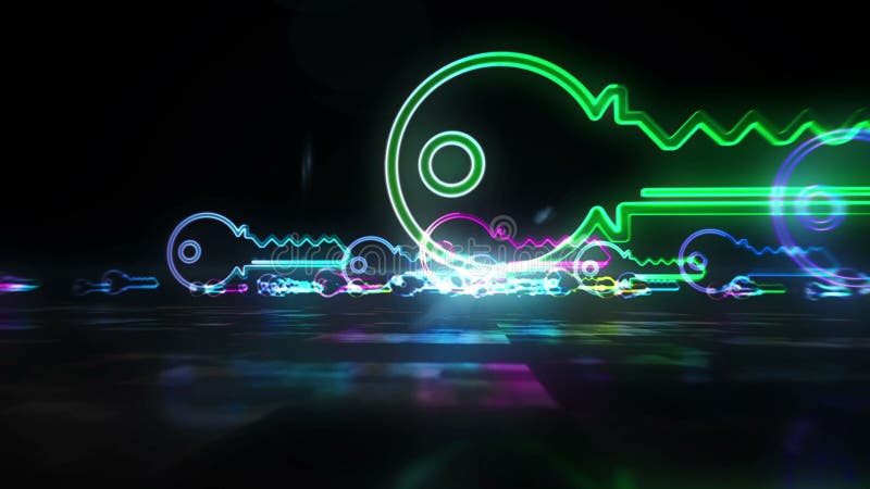 Key Cyber Security Symbol Abstract Loopable Animation Stock Video ...