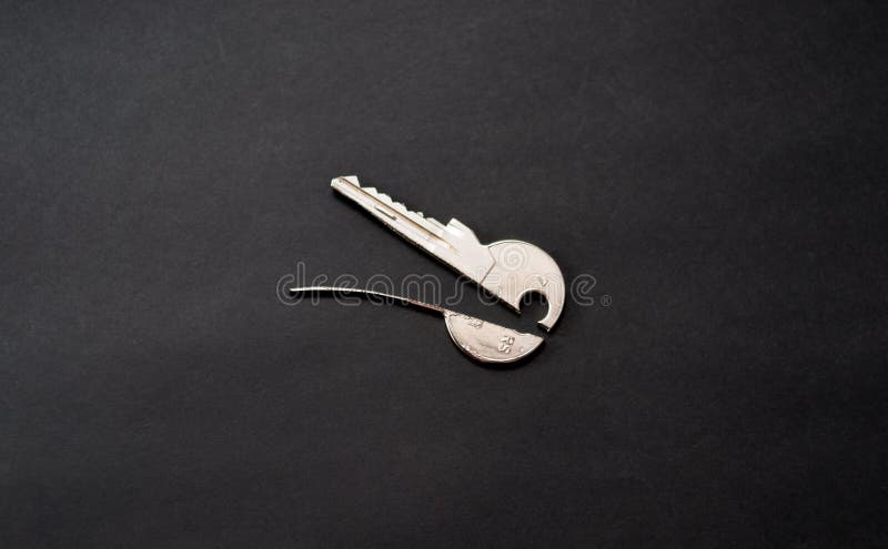 Key for a Cylinder Lock. Cut Lengthways. Stock Photo - Image of steel ...