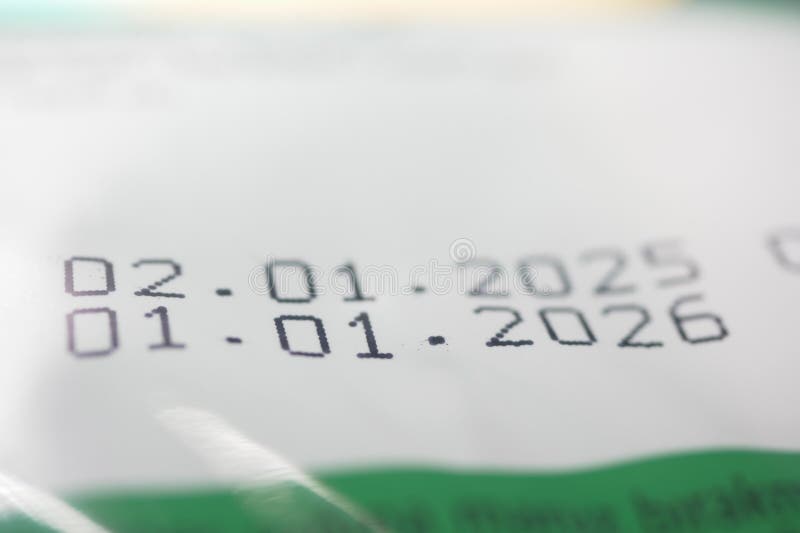 Key Dates on Packaging for 2025 and 2026 Reference Stock Photo - Image ...