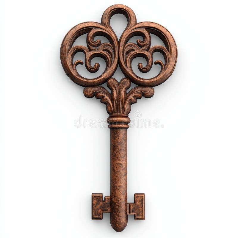 A Key with a Decorative Design on it, AI Stock Photo - Image of ...