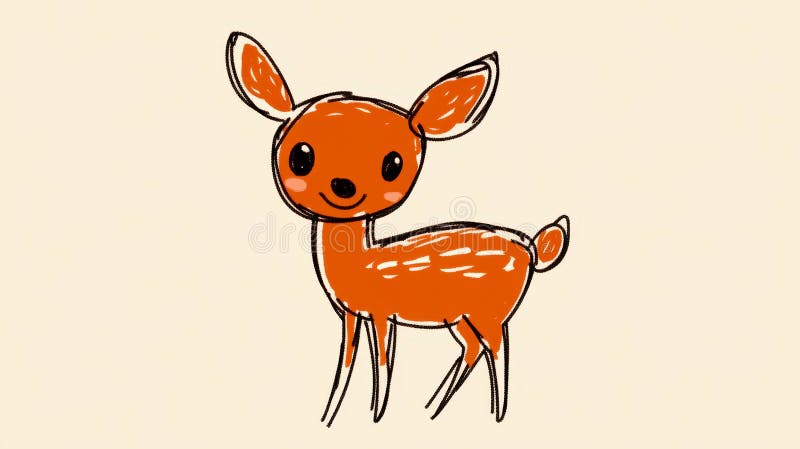 Key Deer Awareness Day Whimsical Cartoon Deer with Big Eyes and Cute ...