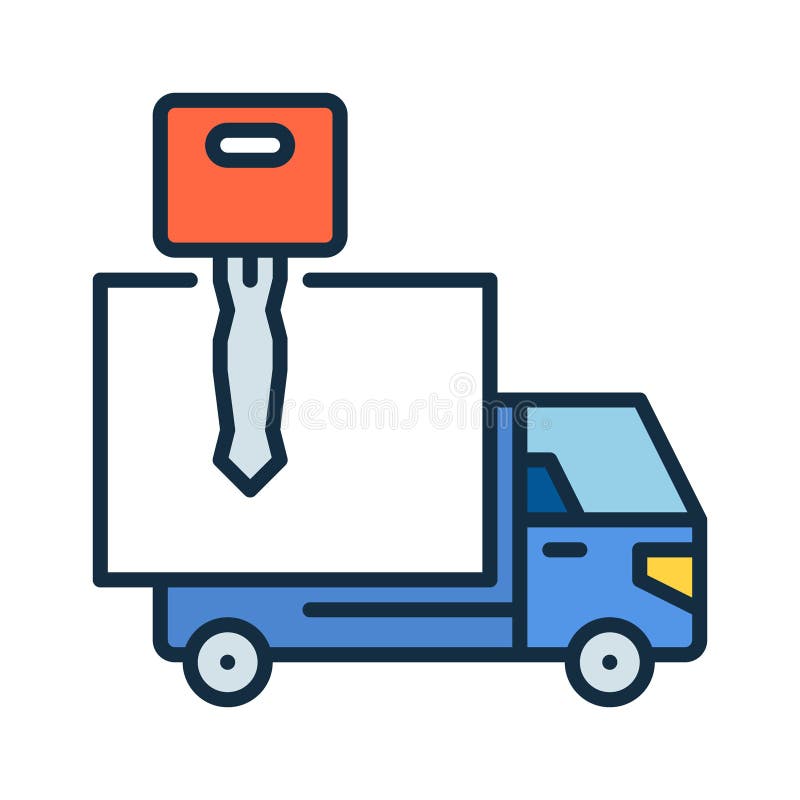 Key and Delivery Truck Vector Concept Colored Icon Stock Vector ...