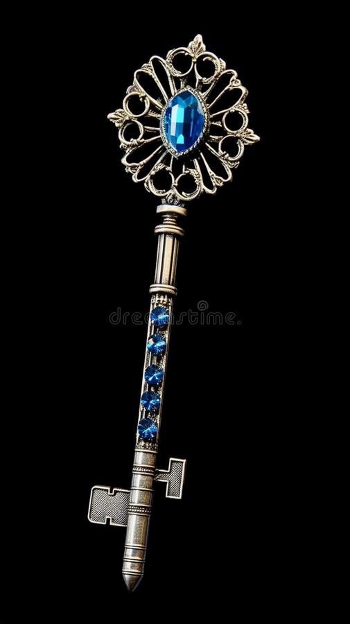 Key Design Key Made Out of Blue Gemstones Refined. Generative AI Stock ...