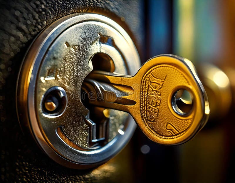The Key is Displayed with Letters on it Stock Photo - Image of locked ...
