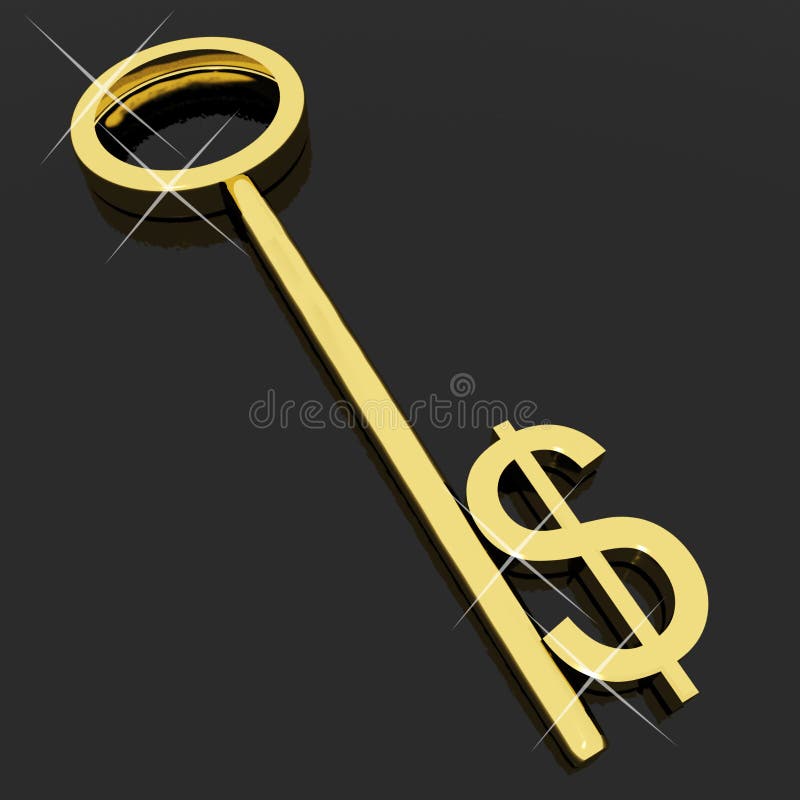 Key with Dollar Sign As Symbol for Money Stock Illustration ...