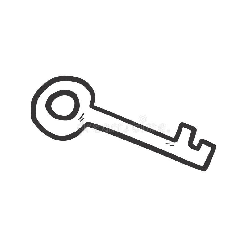 Key Doodle Icon. Hand Drawn Stock Vector - Illustration of doodle, sign ...