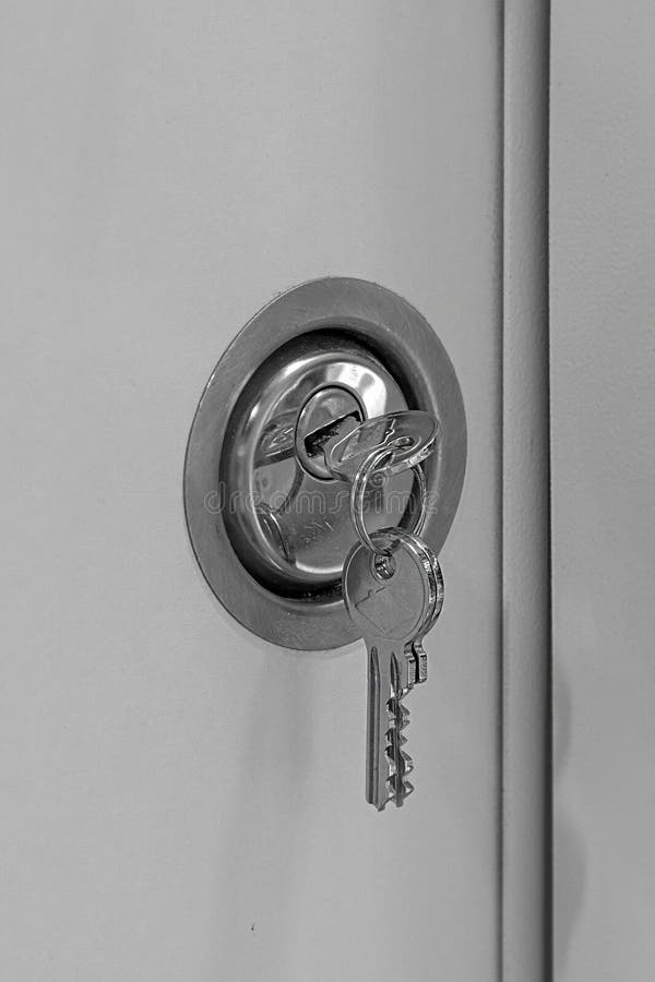 Key in a door keyhole stock image. Image of silver, metal - 287426667