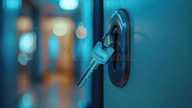Key in the Door Lock.AI Generated Image Stock Image - Image of ...