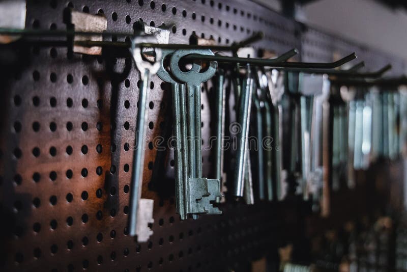 Key duplication workshop editorial image. Image of metal - 221087165