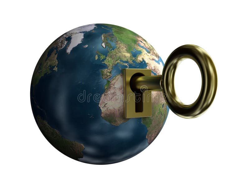 Key from earth stock illustration. Illustration of isolated - 5534368