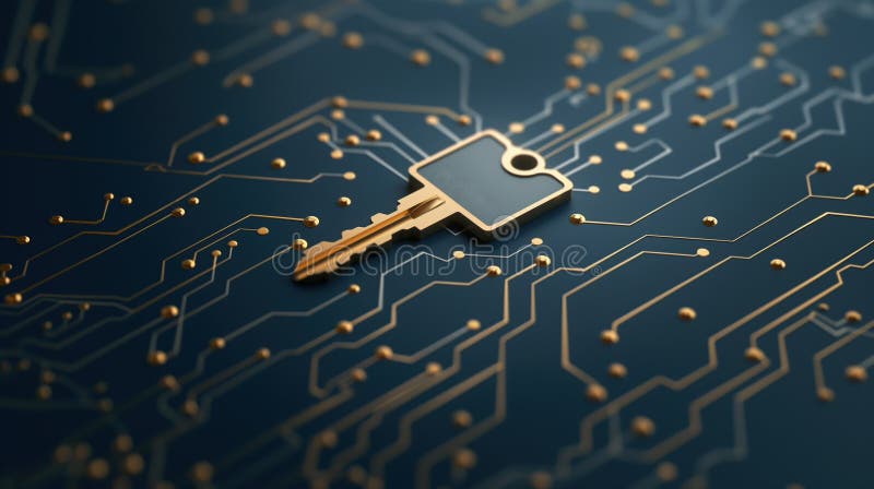 Key with an Electronic Chip for Access Control, Advanced Security ...