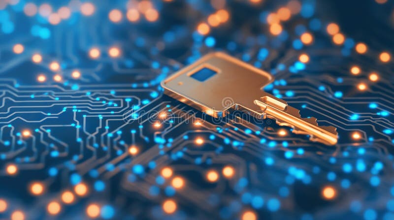 Key with an Electronic Chip for Access Control, Advanced Security ...