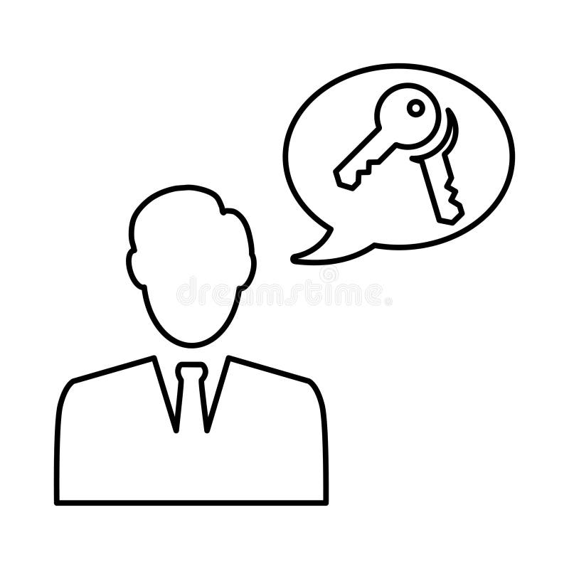 Key Employee Icon in Outline Style Stock Vector - Illustration of ...