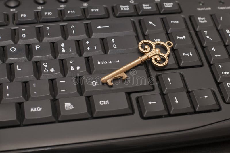 A Key on Enter Button, Concept of Key To Enter a Computer Stock Photo ...