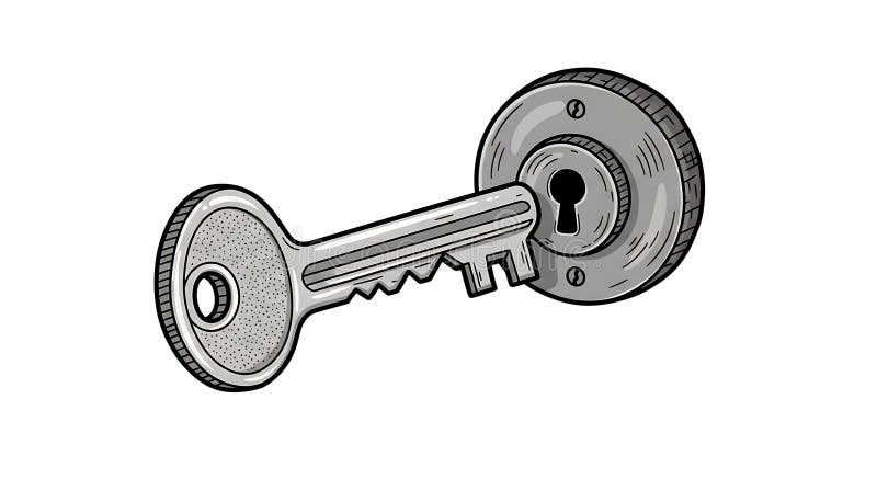 Key Entering Lock Showing Access and Security Concept Stock ...