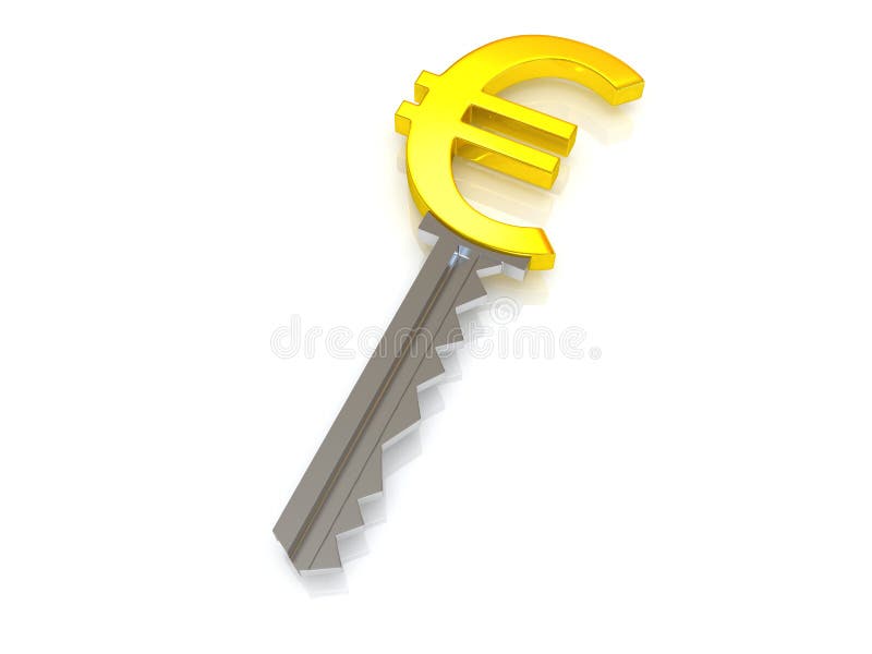 Key and euro stock illustration. Illustration of form - 30435566