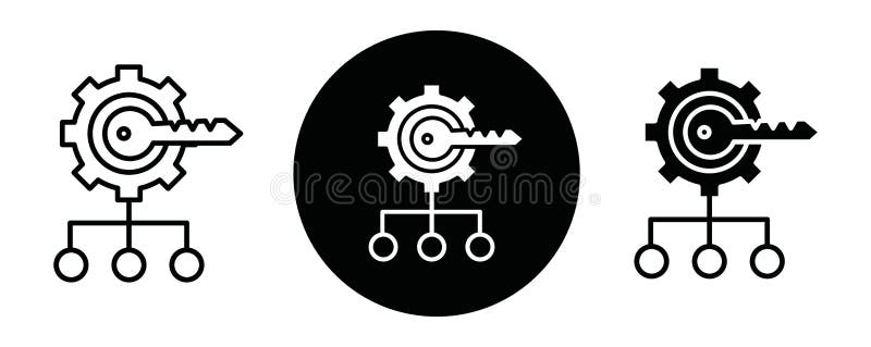 Key Factor Outline Icon Collection or Set. Key Factor Thin Vector Line ...