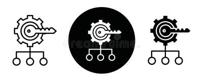 Key Factor Outline Icon Collection or Set. Key Factor Thin Vector Line ...