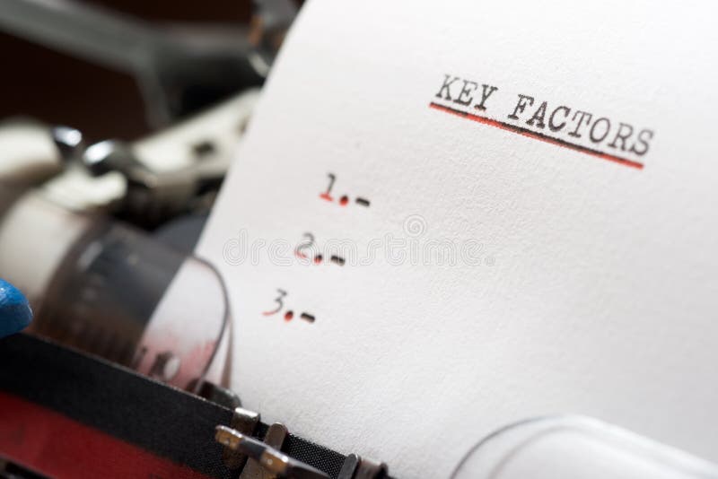 Key factors phrase stock photo. Image of creative, typewriter - 200494278