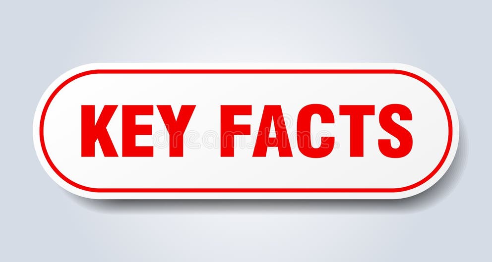 Key Facts Sign. Rounded Isolated Button. White Sticker Stock Vector ...