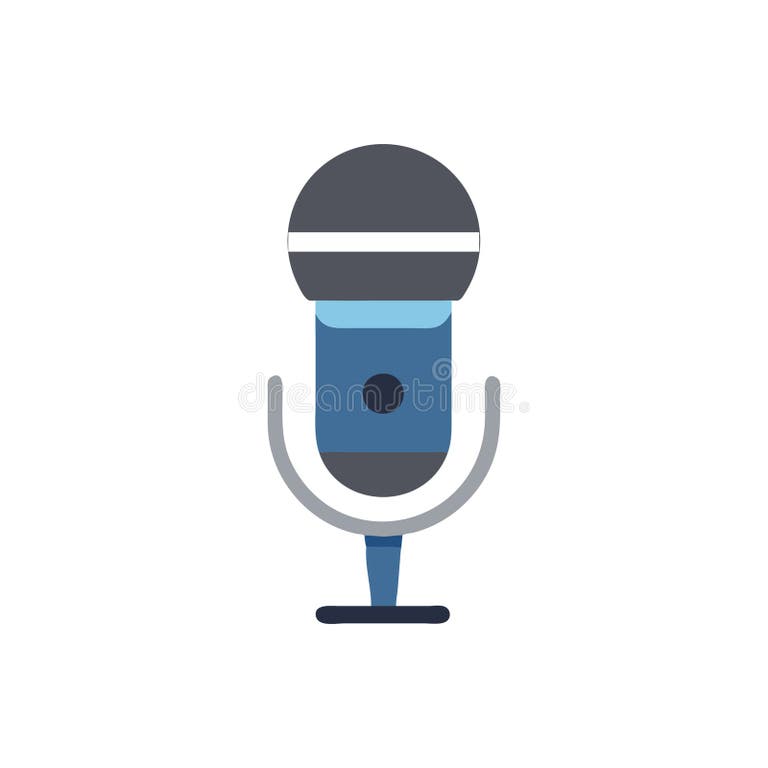 Stylish Microphone Icon for Presentations Stock Illustration ...