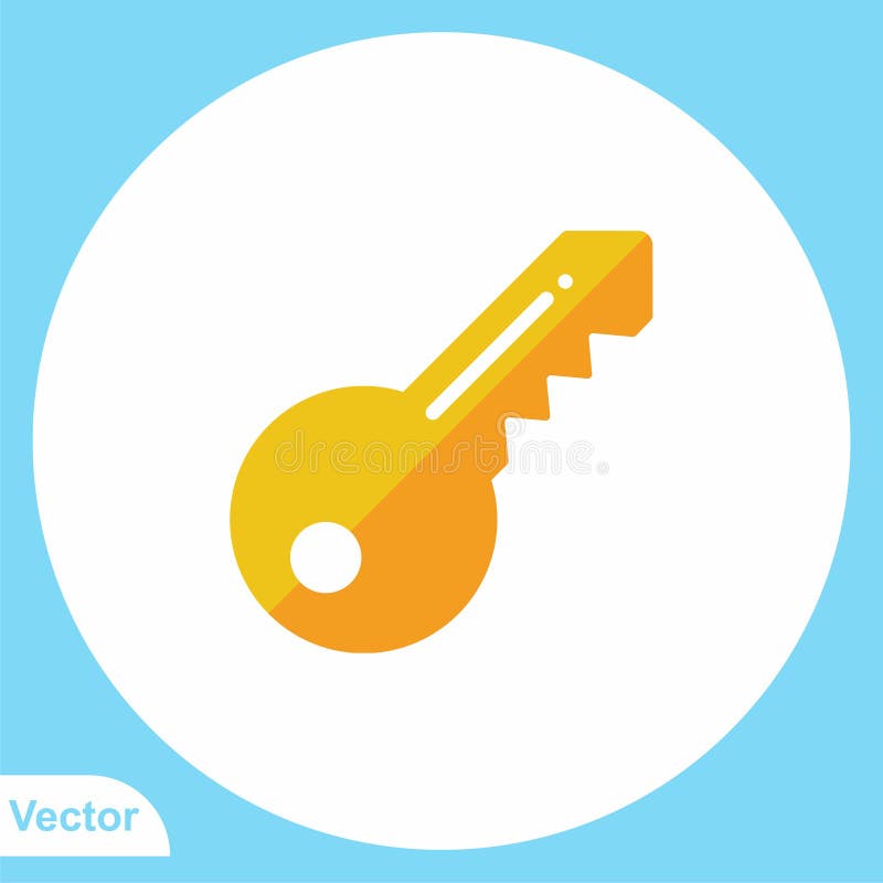 Key Flat Vector Icon Sign Symbol Stock Vector - Illustration of ...