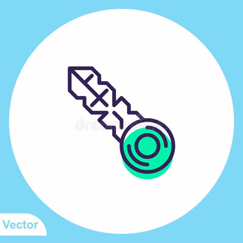 Key Flat Vector Icon Sign Symbol Stock Illustration - Illustration of ...