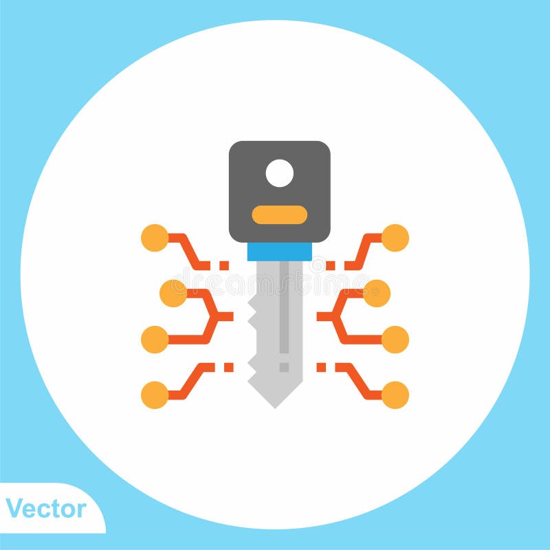 Key Flat Vector Icon Sign Symbol Stock Illustration - Illustration of ...