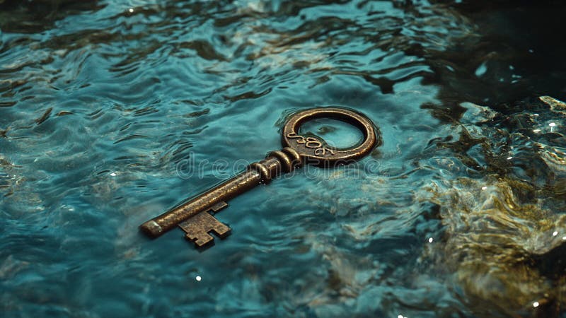 Key Floating in Water Surface Abstract Cg Motion Background Concept ...