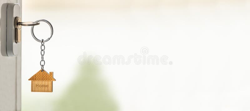 Key fob in the door stock image. Image of house, residence - 287572523