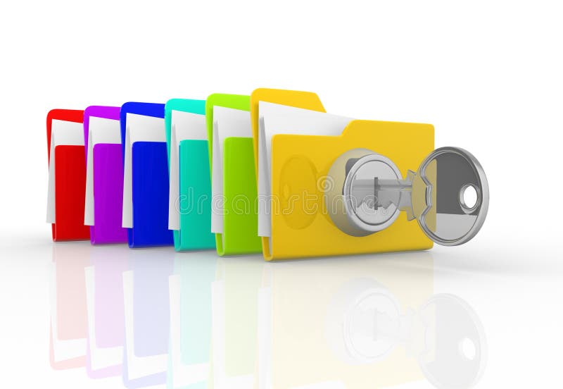 Key and folders stock illustration. Illustration of compartment - 21280014