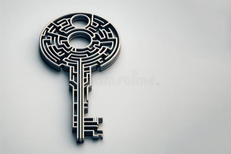 A Key in the Form of a Labyrinth. Space for Text. Stock Image - Image ...