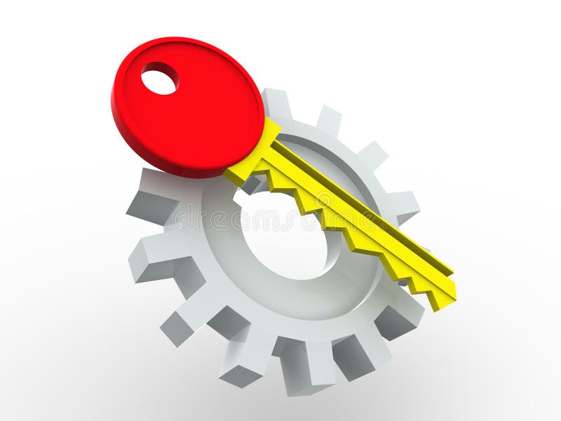 Key and gear. stock illustration. Illustration of sign - 3191241