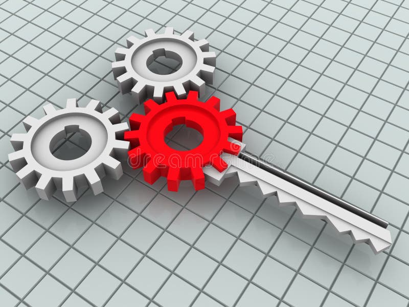 Key and gear. stock illustration. Illustration of figure - 3191404