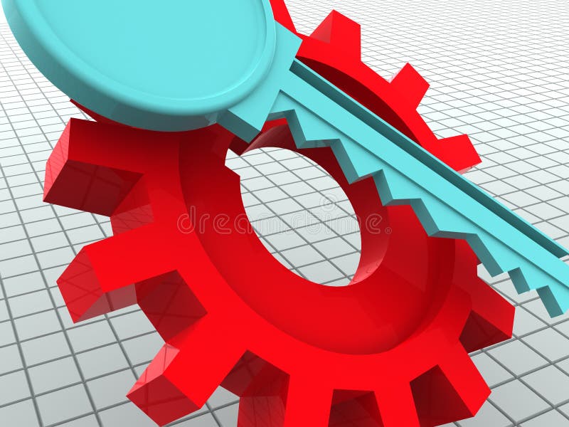 Key and gear. stock illustration. Illustration of protection - 3666706
