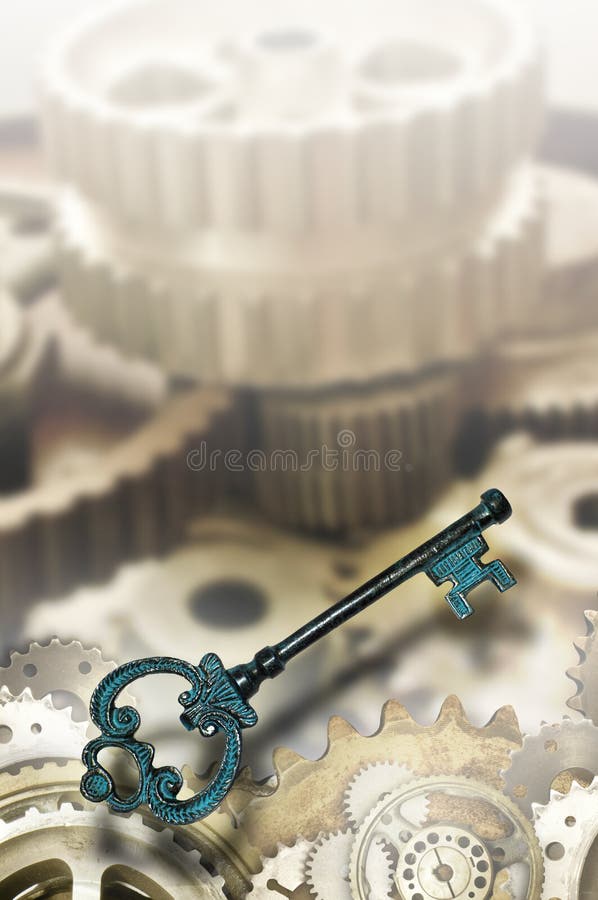 Key with gears stock image. Image of metaphor, industry - 42005823