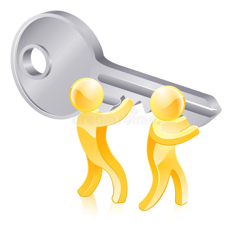 Key gold people stock vector. Illustration of hands, dealership - 45513518