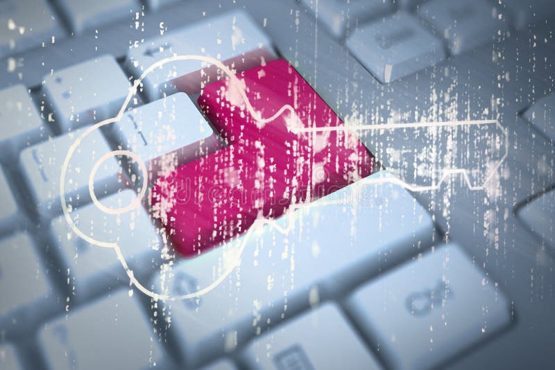 Key Graphic Over Keyboard Background Stock Image - Image of graphic ...
