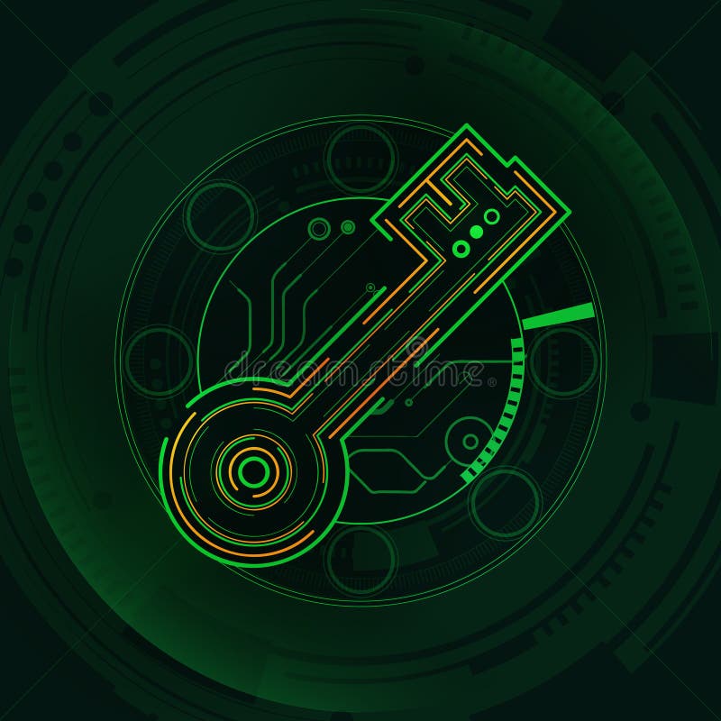 Key stock vector. Illustration of futuristic, solution - 67675690