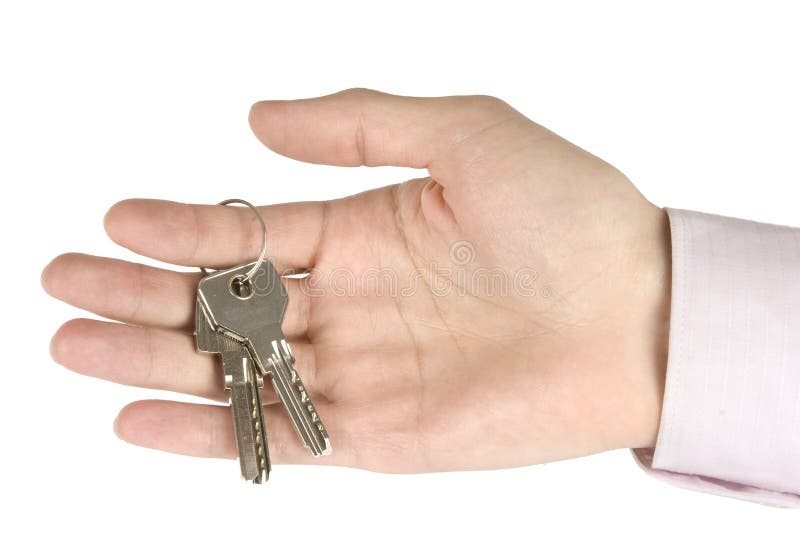 Businessman S Hand Holding Keys Stock Photo - Image of concept ...