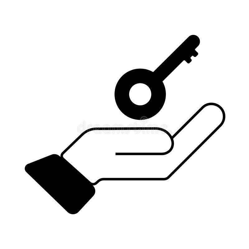 Key Held in Hand for Success Icon Stock Illustration - Illustration of ...