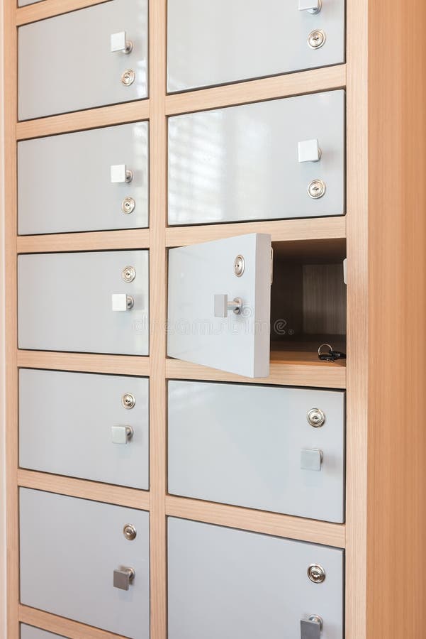 Key Hanging from the Locker Doors Opening Stock Image - Image of ...
