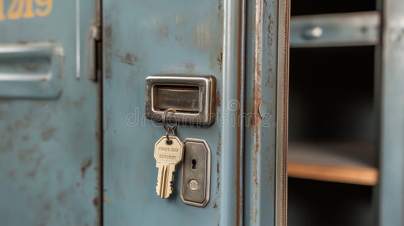 A Key is Hanging from a Locker Stock Illustration - Illustration of ...
